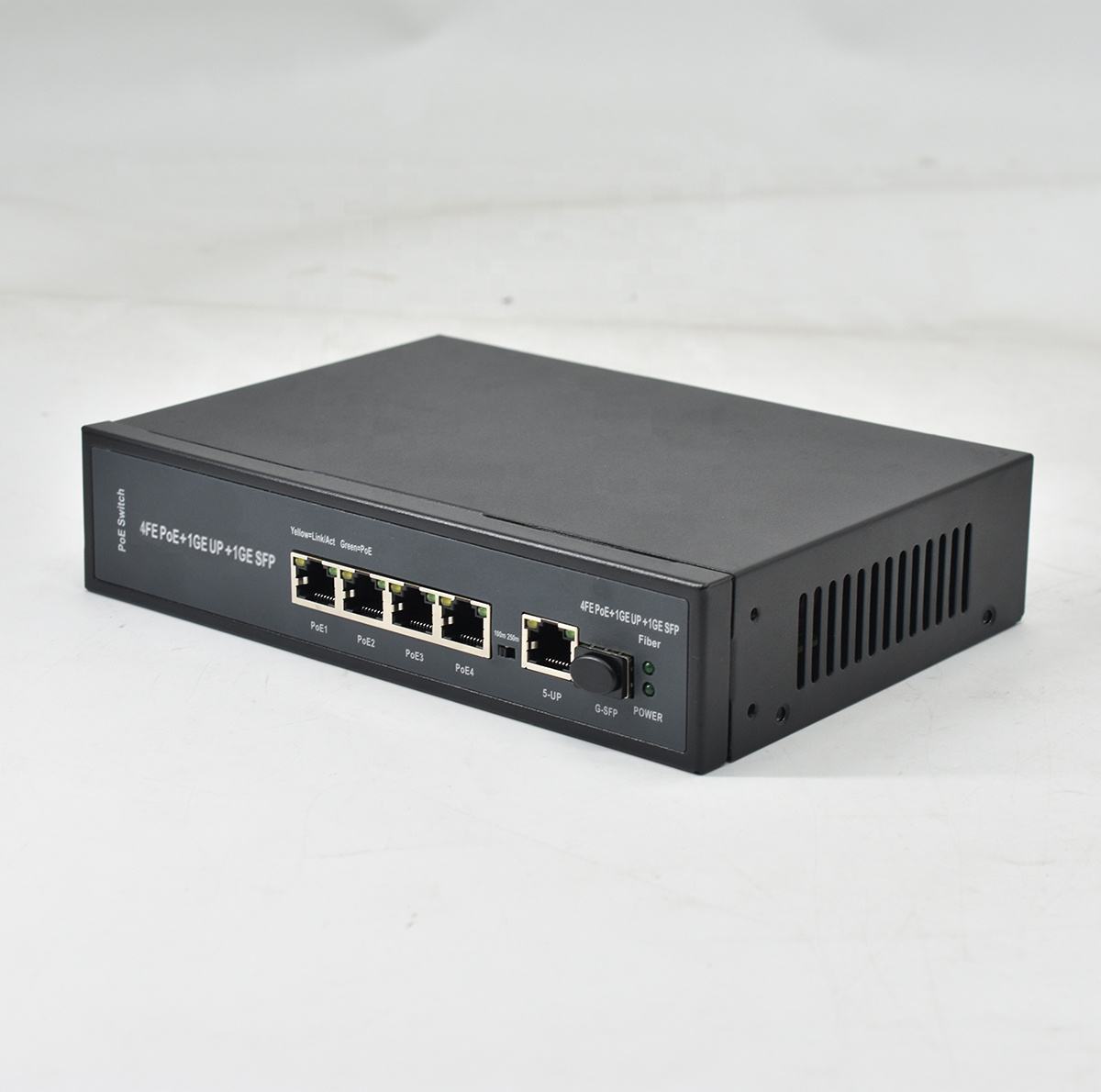 10/100Mbps 4 Port POE 8023at/af with 1*1.25G SFP Port Fiber Optic ...