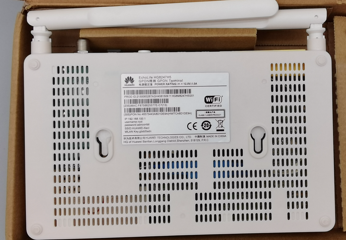 2022 Brand New FTTH EPON GPON ONU EG8247H5 4GE+2POTS+1USB+CATV+WIFI ...