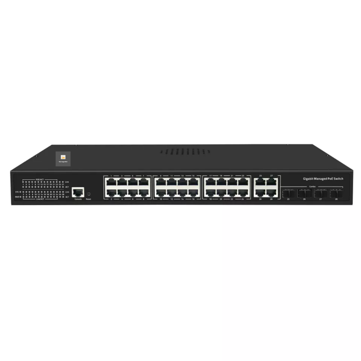 24*10/100/1000M POE Ports + 4*Gigabit SFP/TP Combo Ports + 1*Console ...
