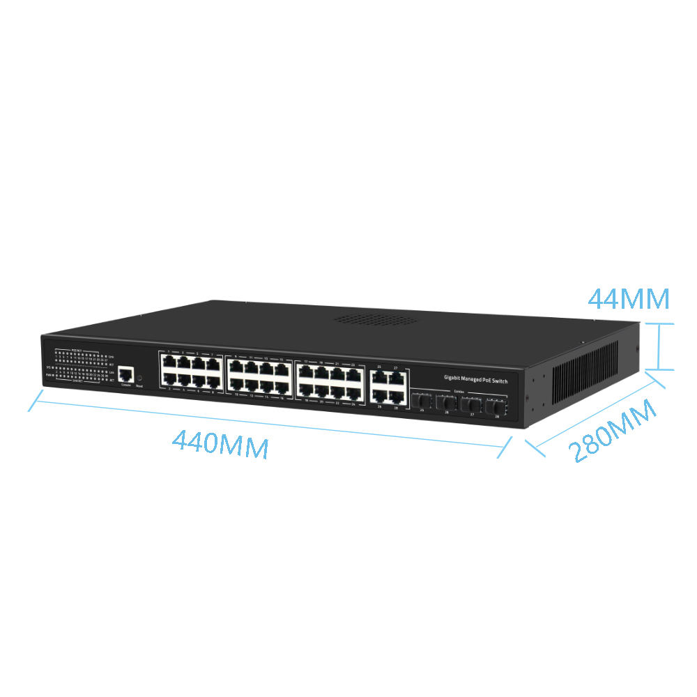 24*10/100/1000M POE Ports + 4*Gigabit SFP/TP Combo Ports + 1*Console ...