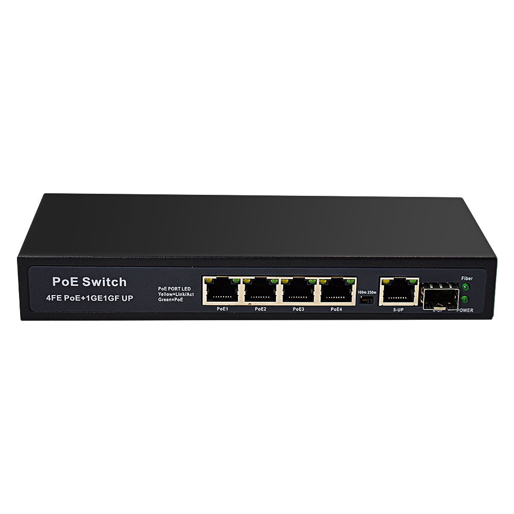 4 Port 10/100M POE with 1*1000Mbps RJ45 Port + 1* SFP Fiber Switch ...
