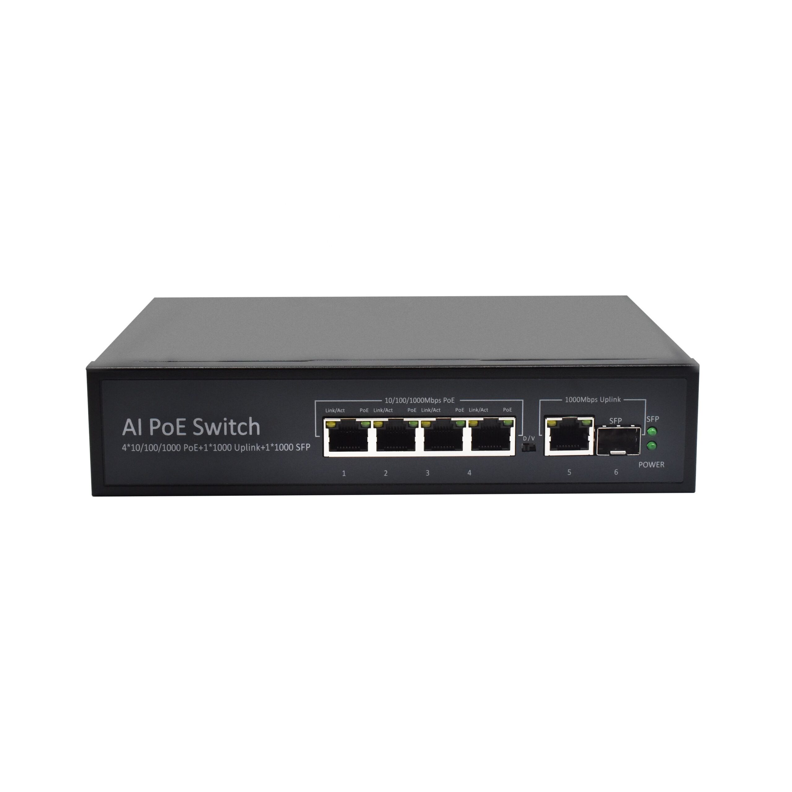4-Port Gigabit Desktop Switch with 4-Port PoE +1Giga Uplink+1Giga SFP ...