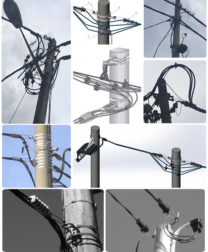 cabling FTTH Type Hook for Drop Cable Fiber Optic Tension Clamp for ...