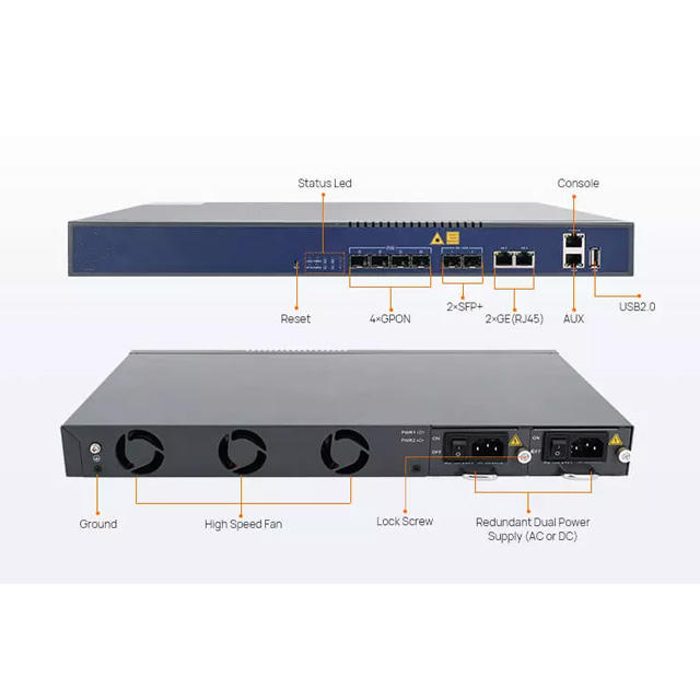OLT1004G 4 GPON Brand New OLT EPON, GPON, 10G PON FTTH