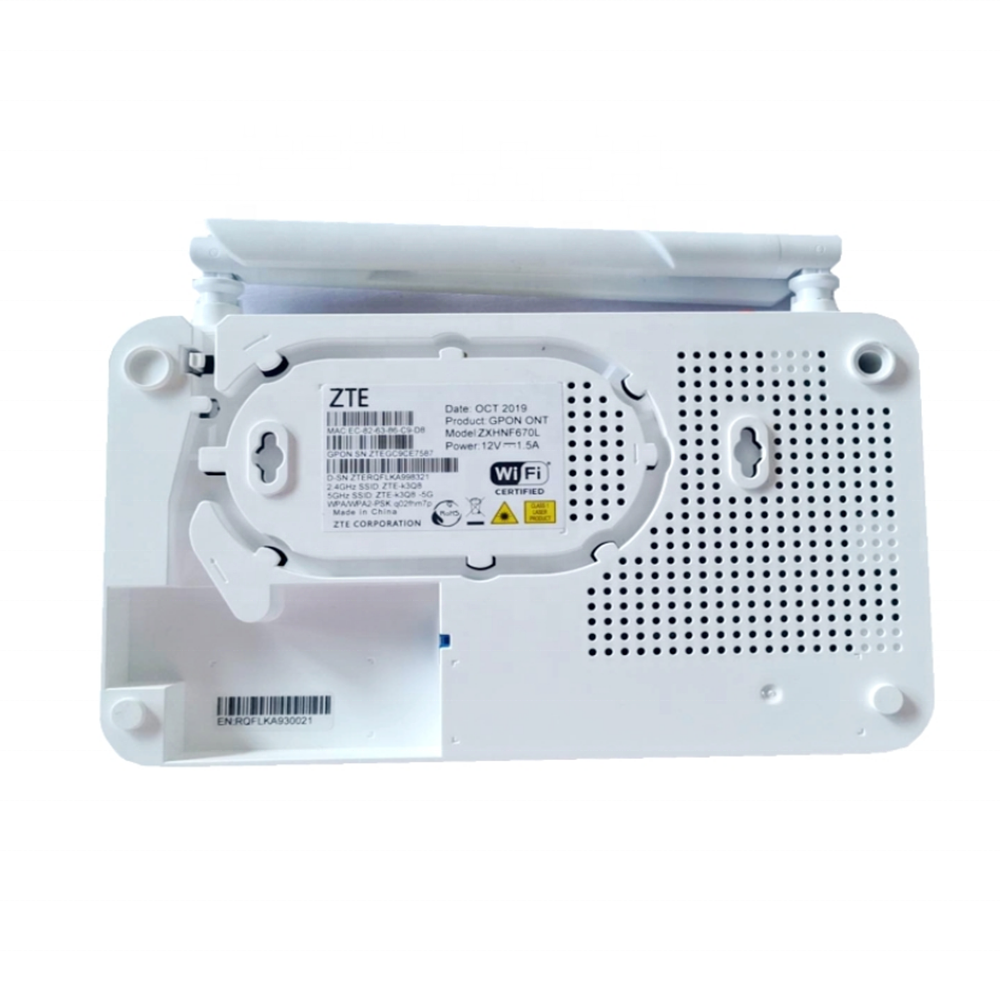 Zte Dual Band 4GE+1Tel+2.4G AC Power Gpon Onu English Firmware Optic Fiber Modem F670L - Ontolt.com