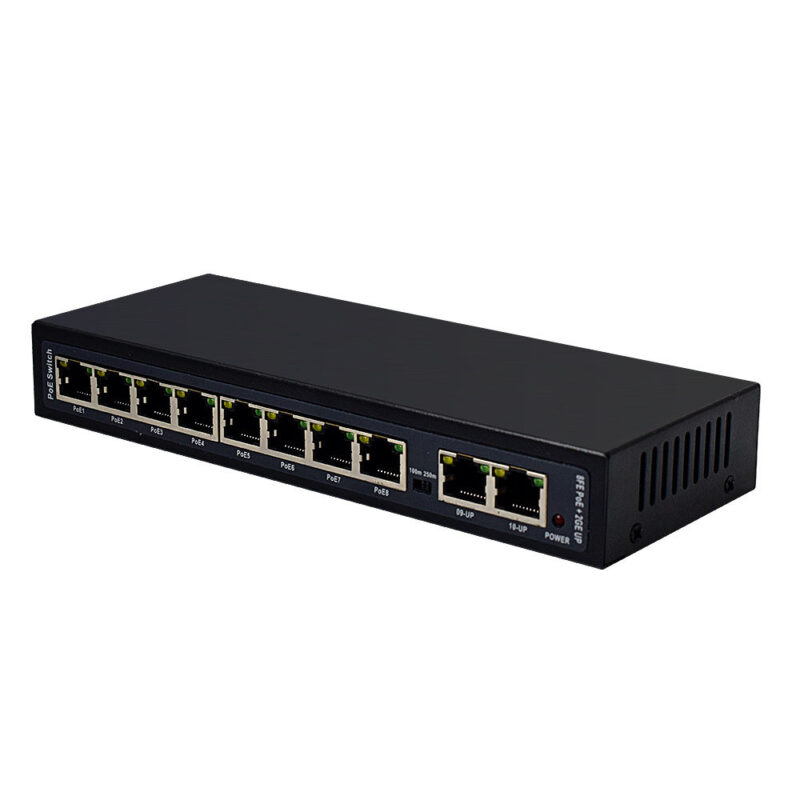Standard 48V 8port POE Switch 10/100M+2GE Uplink Port for CCTV System ...